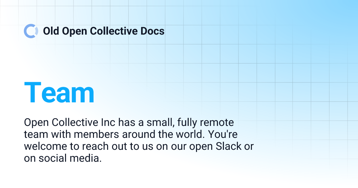 Team | Open Collective Docs