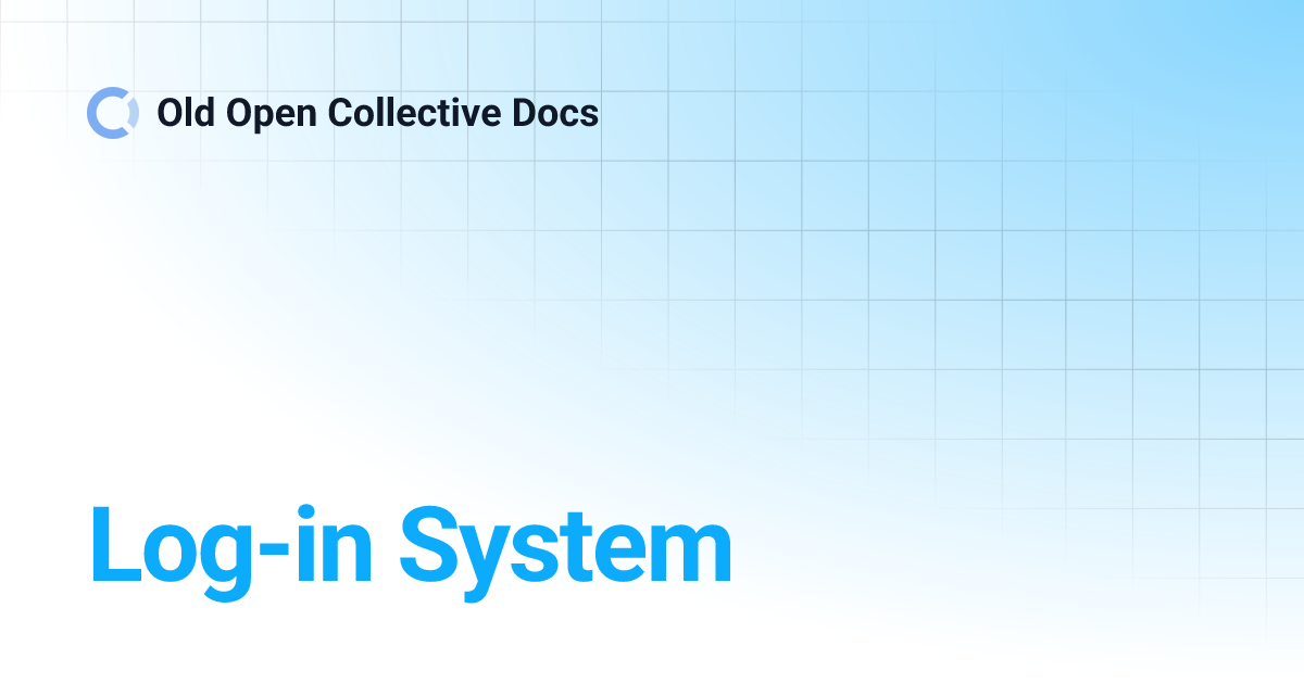 Log-in System | Open Collective Docs