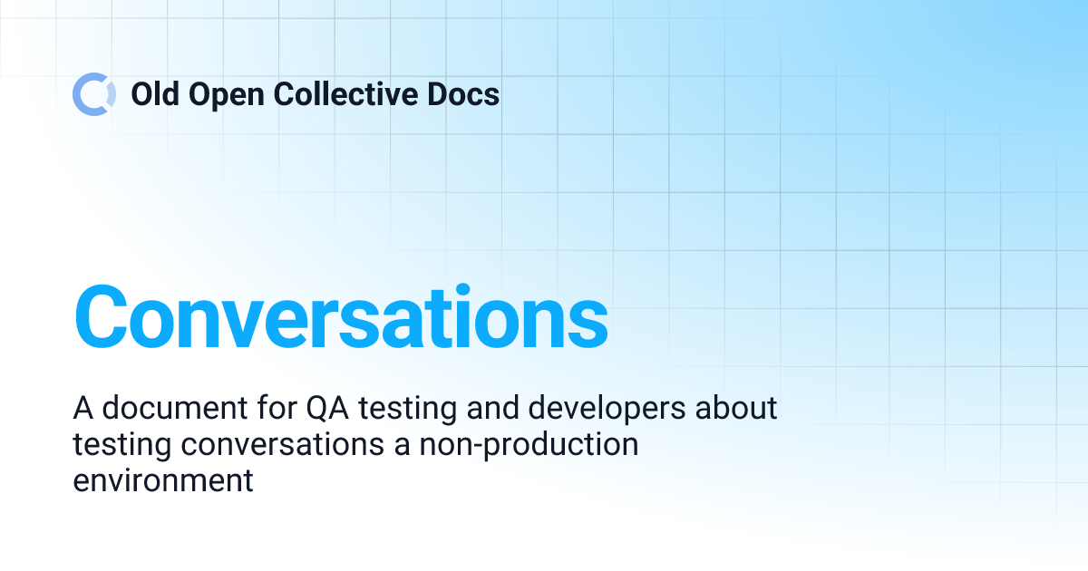 Conversations | Open Collective Docs