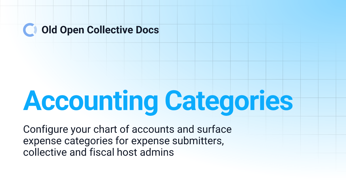 Accounting Categories | Open Collective Docs